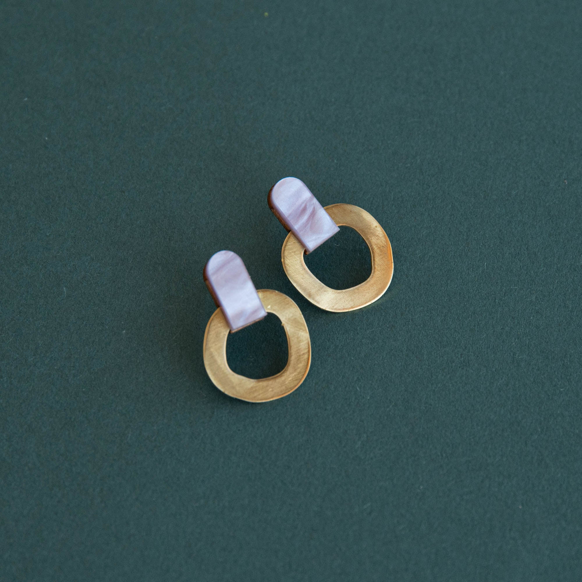 Around Brass Stud Earrings – Pepper You
